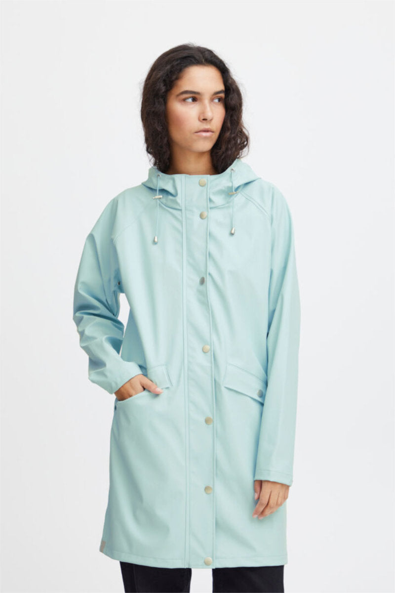 ICHI Tazi raincoat, duck egg