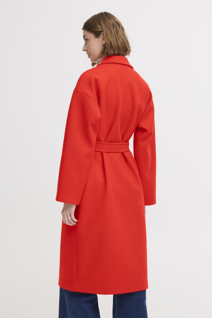 ICHI Jannet coat, fiery red