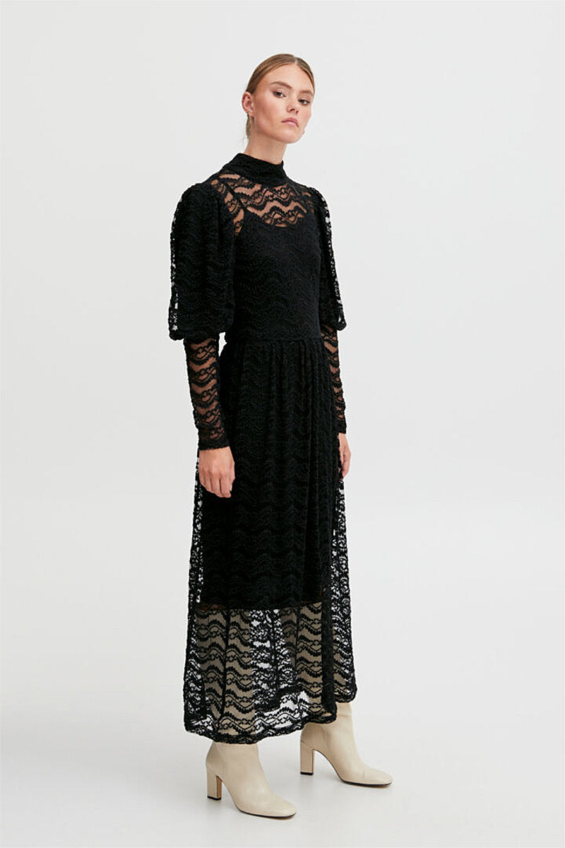 Pulz Eja edwardian dress, black